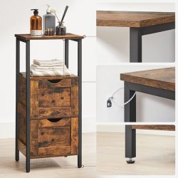 Kommode med skuffer - badeværelsesskab - rustik brun 37x30x80 ...